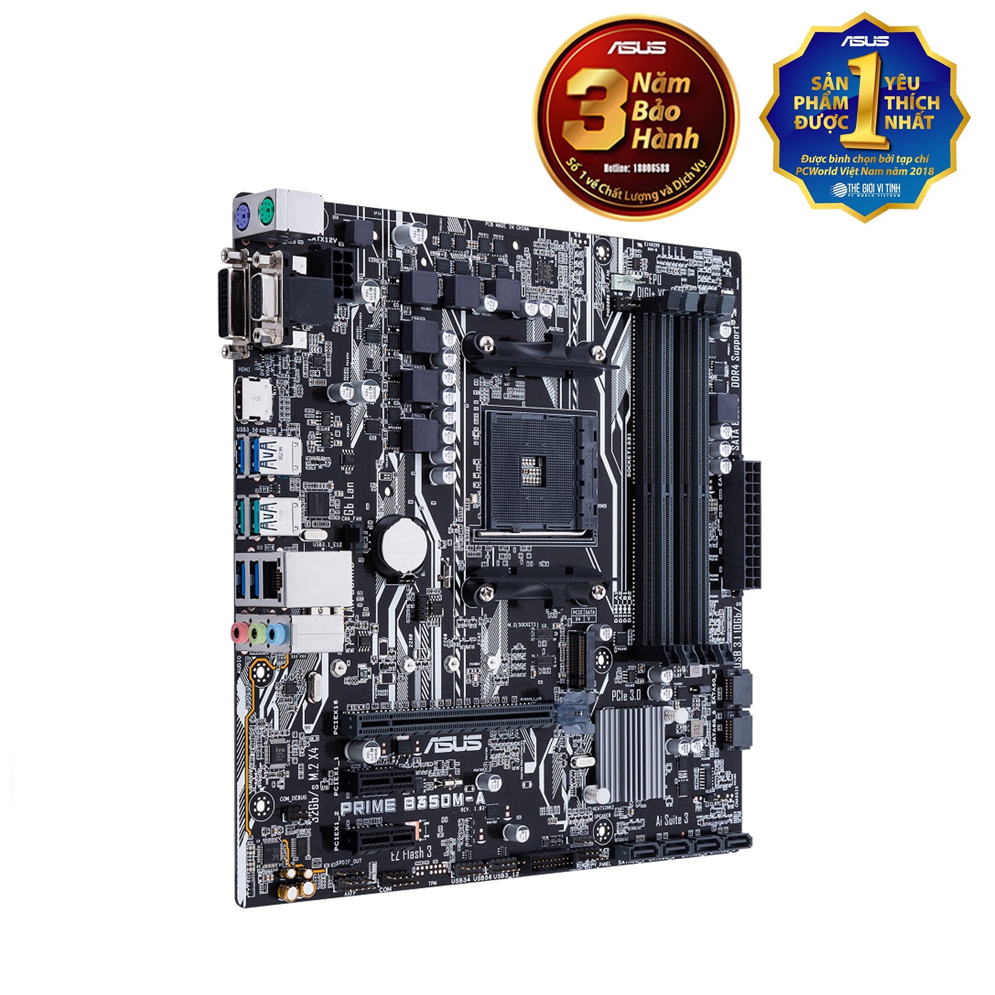 Mainboard Asus PRIME B350M-A (AMD B350, AM4, M-ATX, 4 khe RAM DDR4)