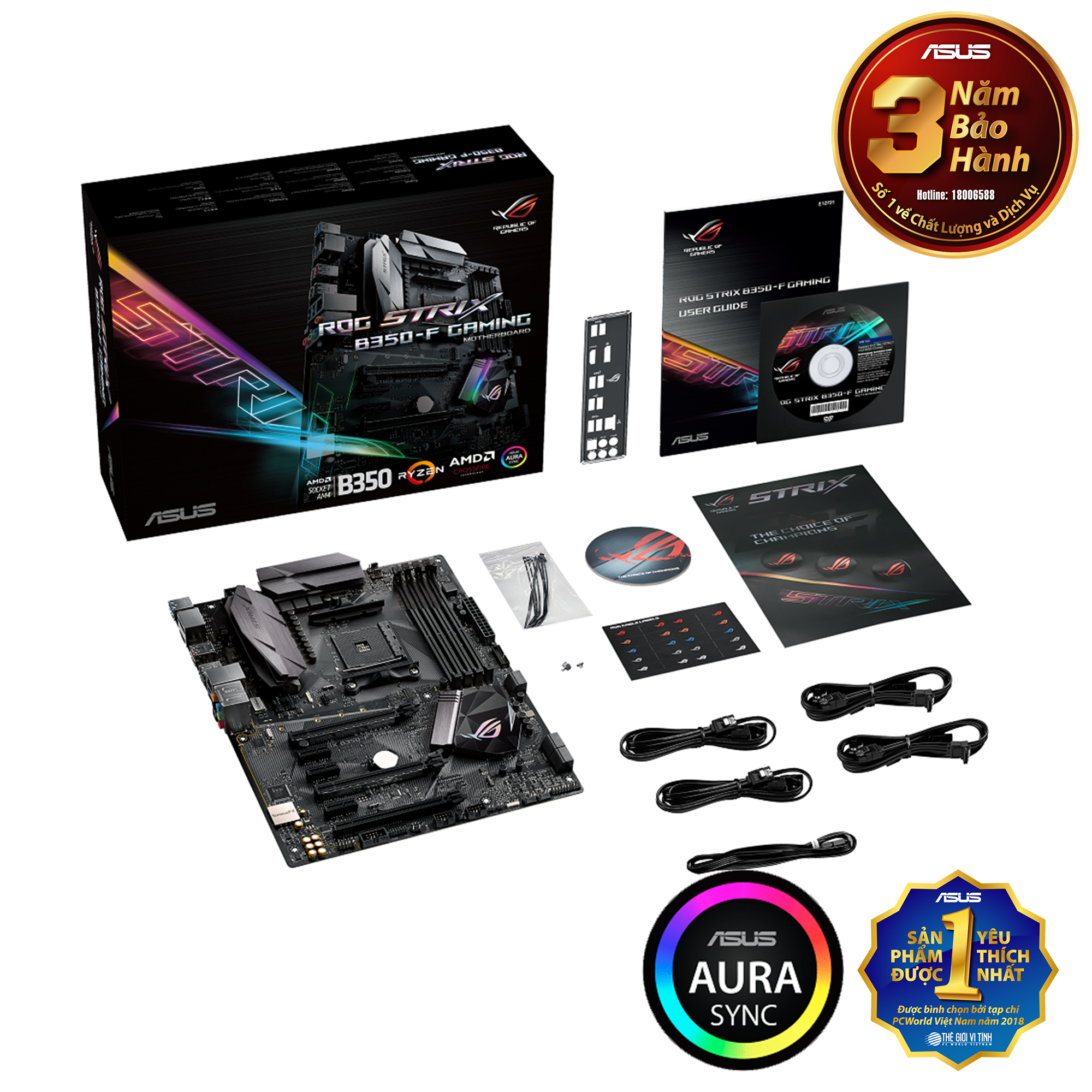 Mainboard Asus ROG STRIX B350-F GAMING (AMD B350, AM4, ATX, 4 khe RAM DDR4)
