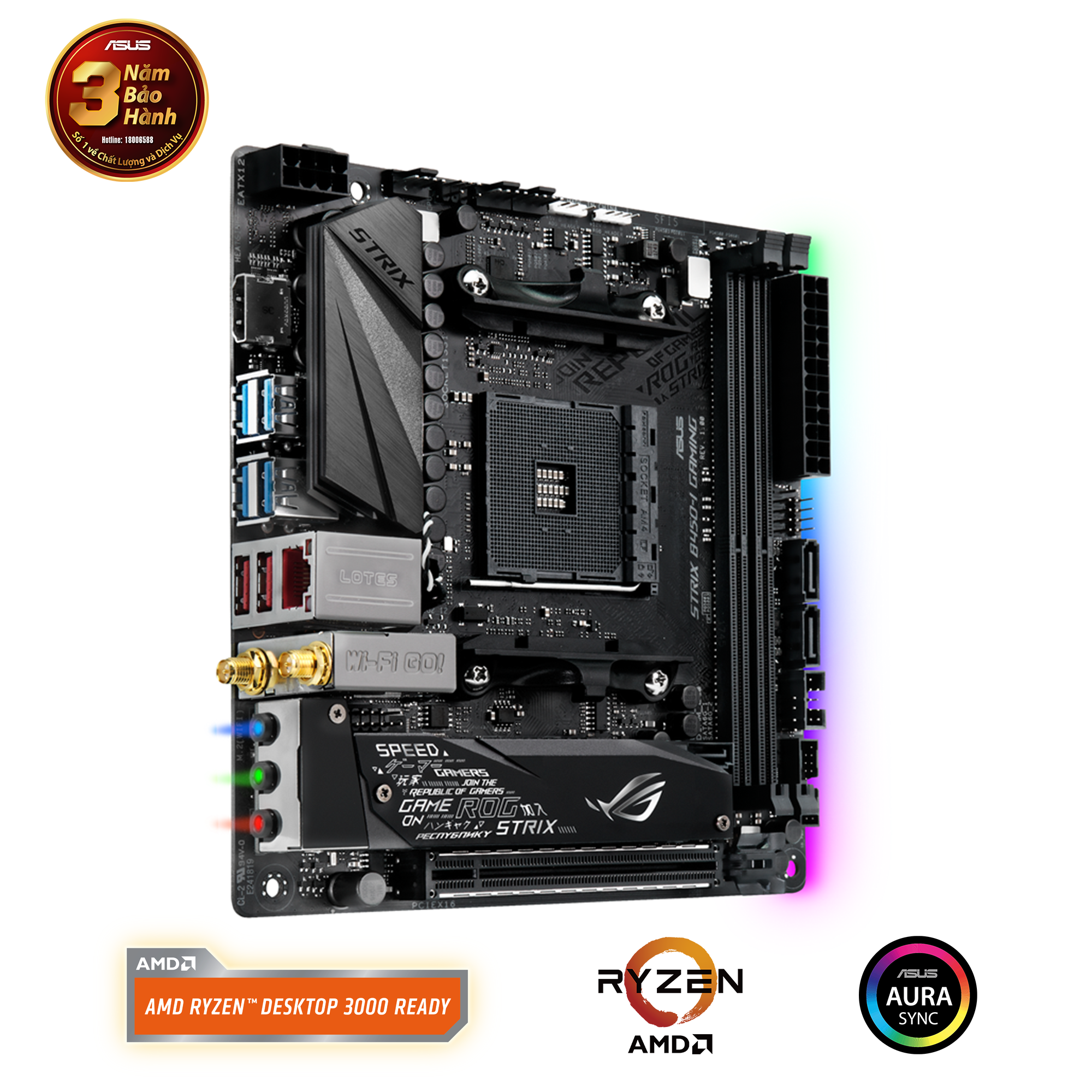Mainboard Asus ROG STRIX B450-I GAMING (AMD B450, AM4, Mini ITX, 2 khe ...