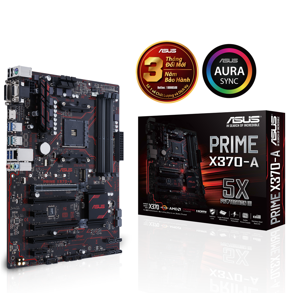 Mainboard Asus PRIME X370-A (AMD X370, AM4, ATX, 4 khe RAM DDR4)