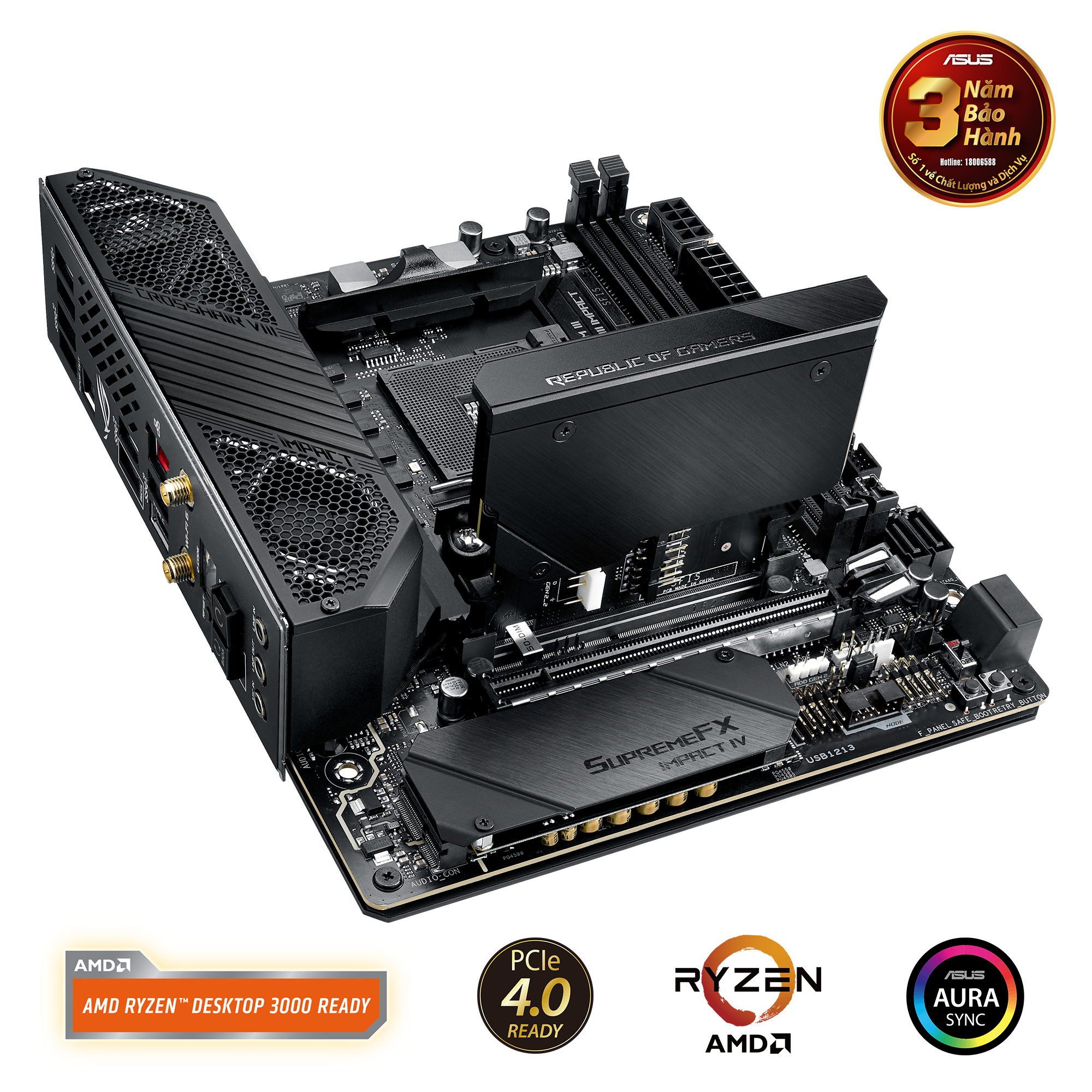 Mainboard Asus ROG CROSSHAIR VIII IMPACT (AMD X570, AM4, Mini DTX, 2 khe RAM DDR4)